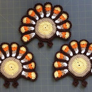 CROCHET PATTERN, Turkey Coaster Pattern, Turkey Ornament Pattern ...