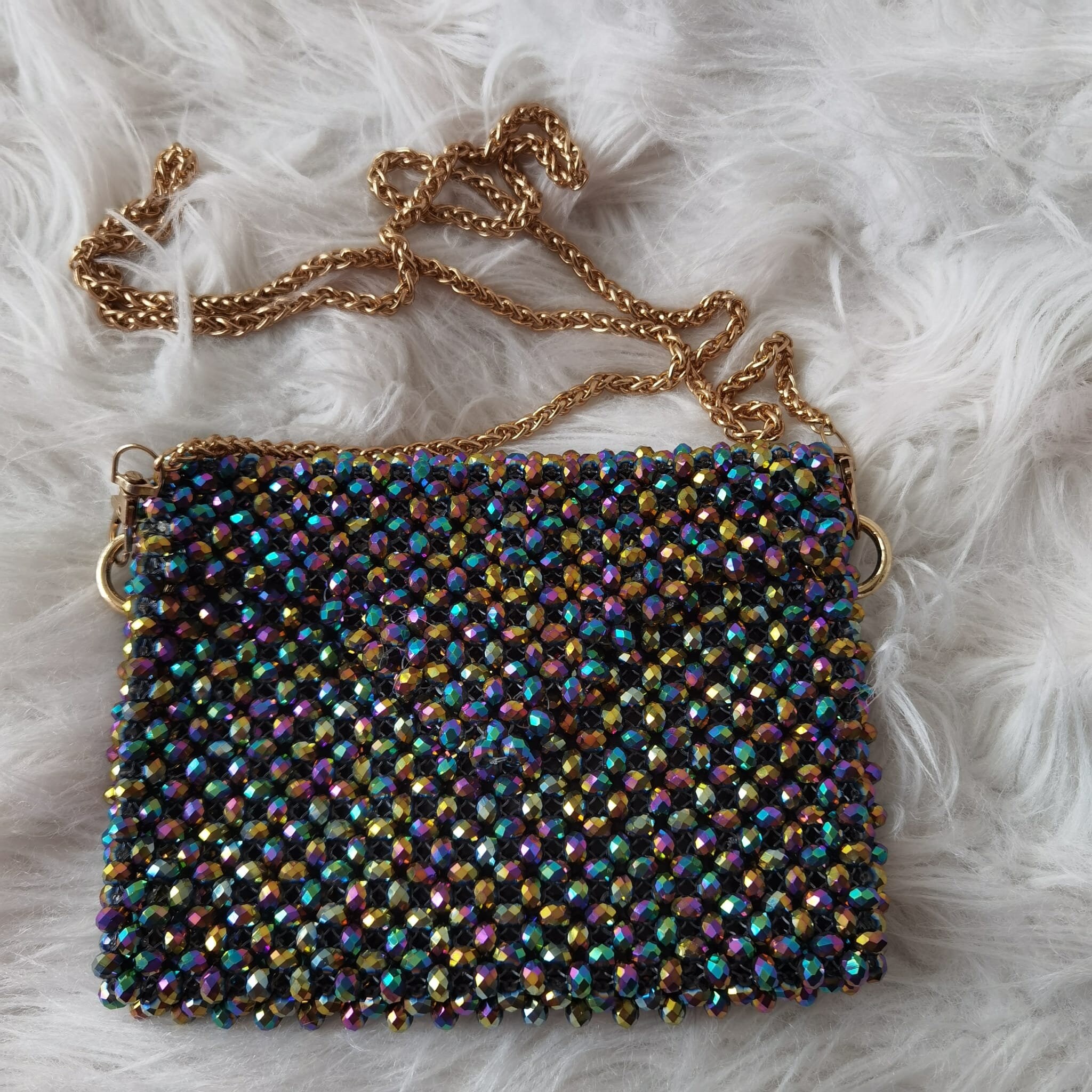 Shiny Crystal Bead Bag, Beaded Shoulder Bag, Plum Bag - Etsy