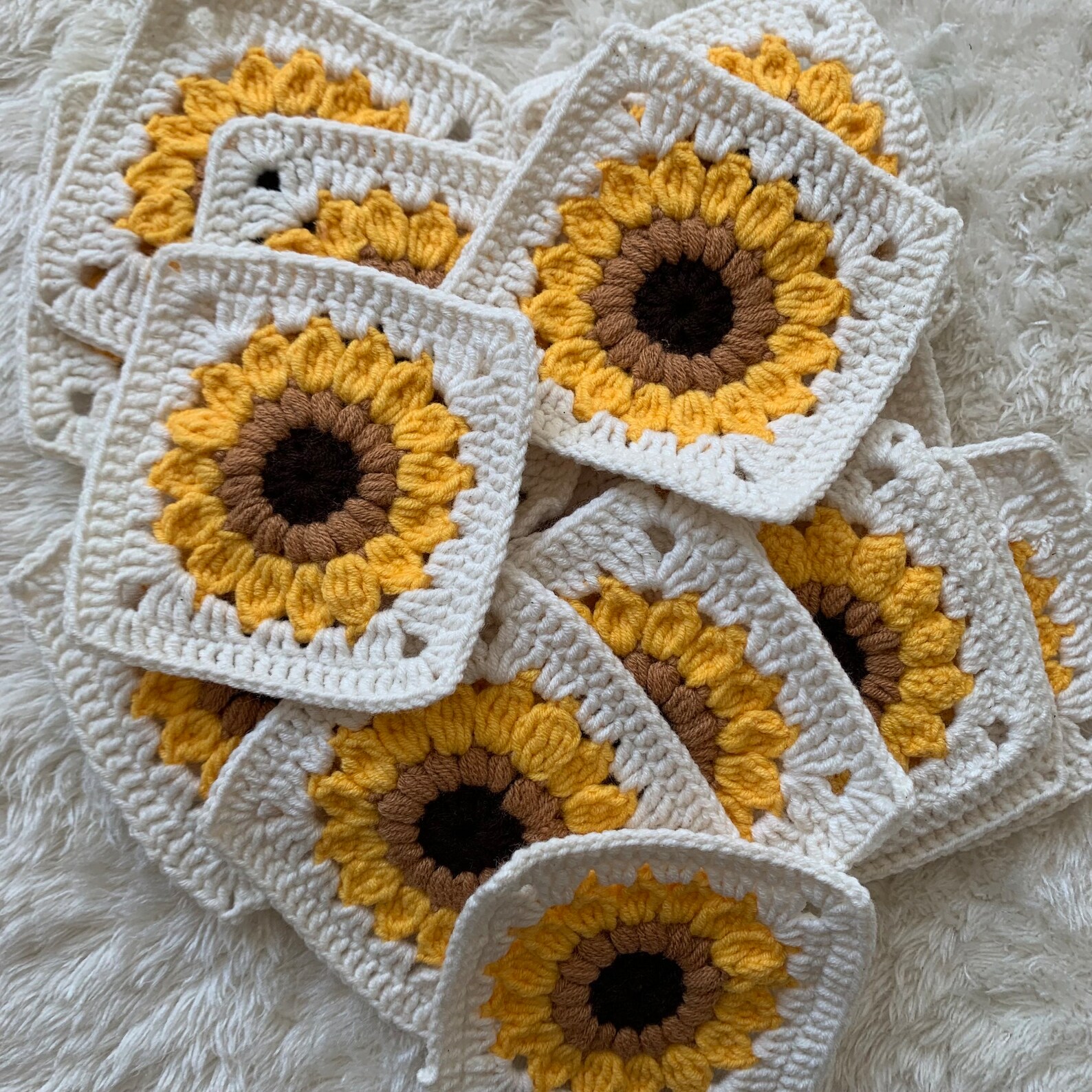 CROCHET PATTERN, Sunflower Granny Square Pattern, Sunflower Square ...