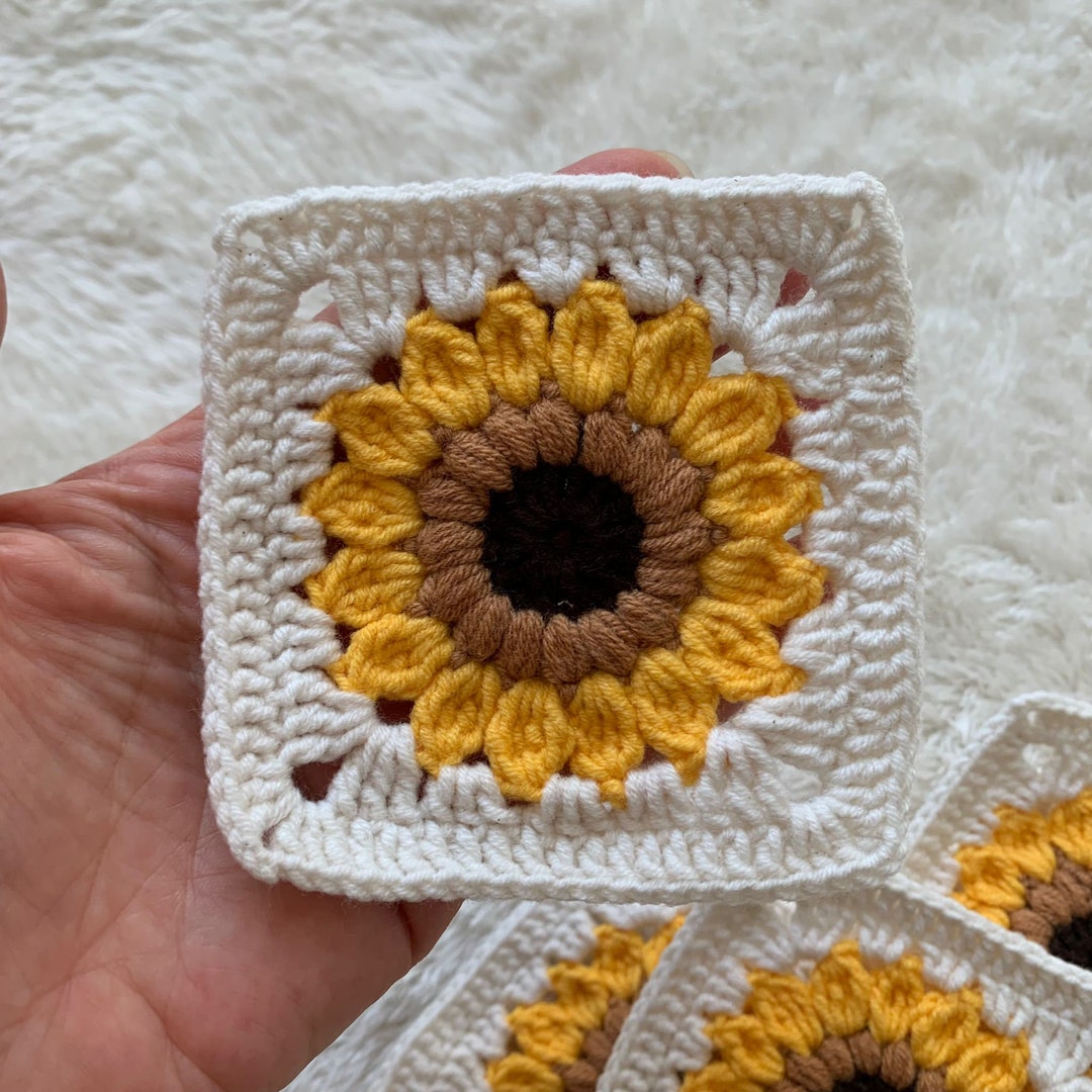 CROCHET PATTERN, Sunflower Granny Square Pattern, Sunflower Square ...