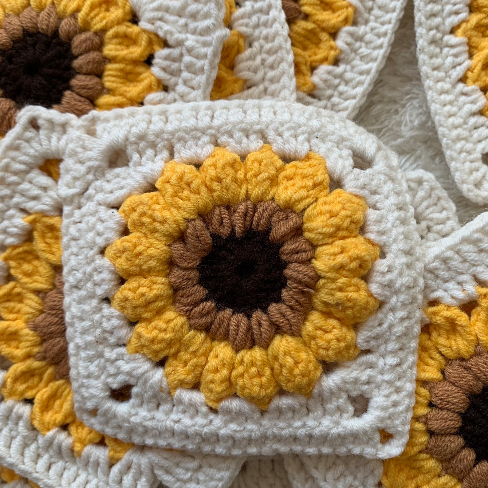 CROCHET PATTERN, Sunflower Granny Square Pattern, Sunflower Square ...
