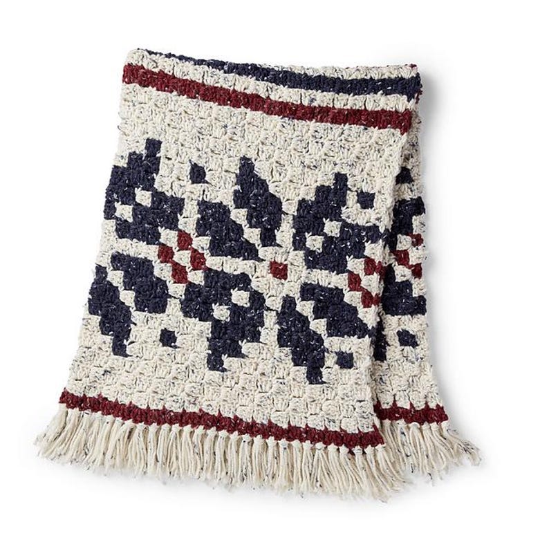 CROCHET PATTERN, Nordic Christmas Blanket Pattern, Nordic Throw Blanket ...