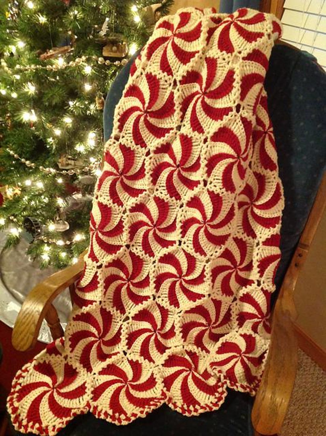 CROCHET PATTERN, Peppermint Throw, Peppermint Candy Cane Afghan Crochet ...