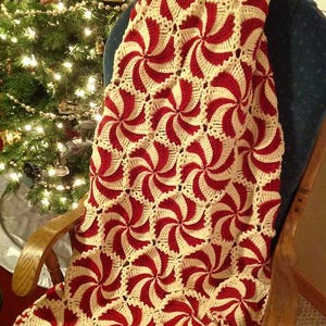 CROCHET PATTERN, Peppermint Throw, Peppermint Candy Cane Afghan Crochet ...