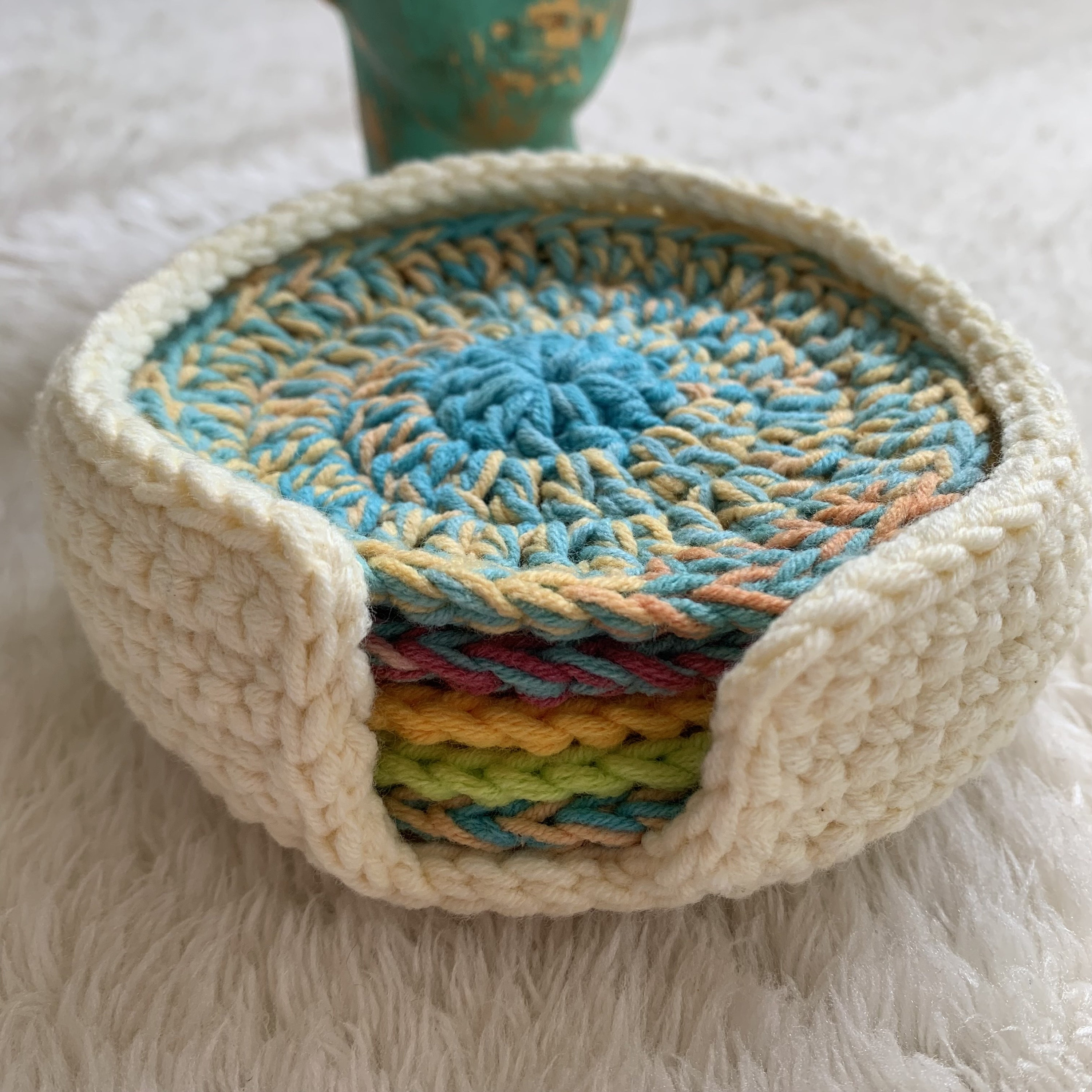CROCHET PATTERN, Pattern for Coaster and Coaster Holder, Easy Coaster ...