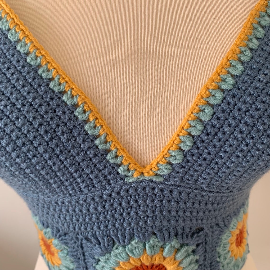 CROCHET PATTERN, Sunflower Top Crochet Pattern, Crop Top Pattern ...