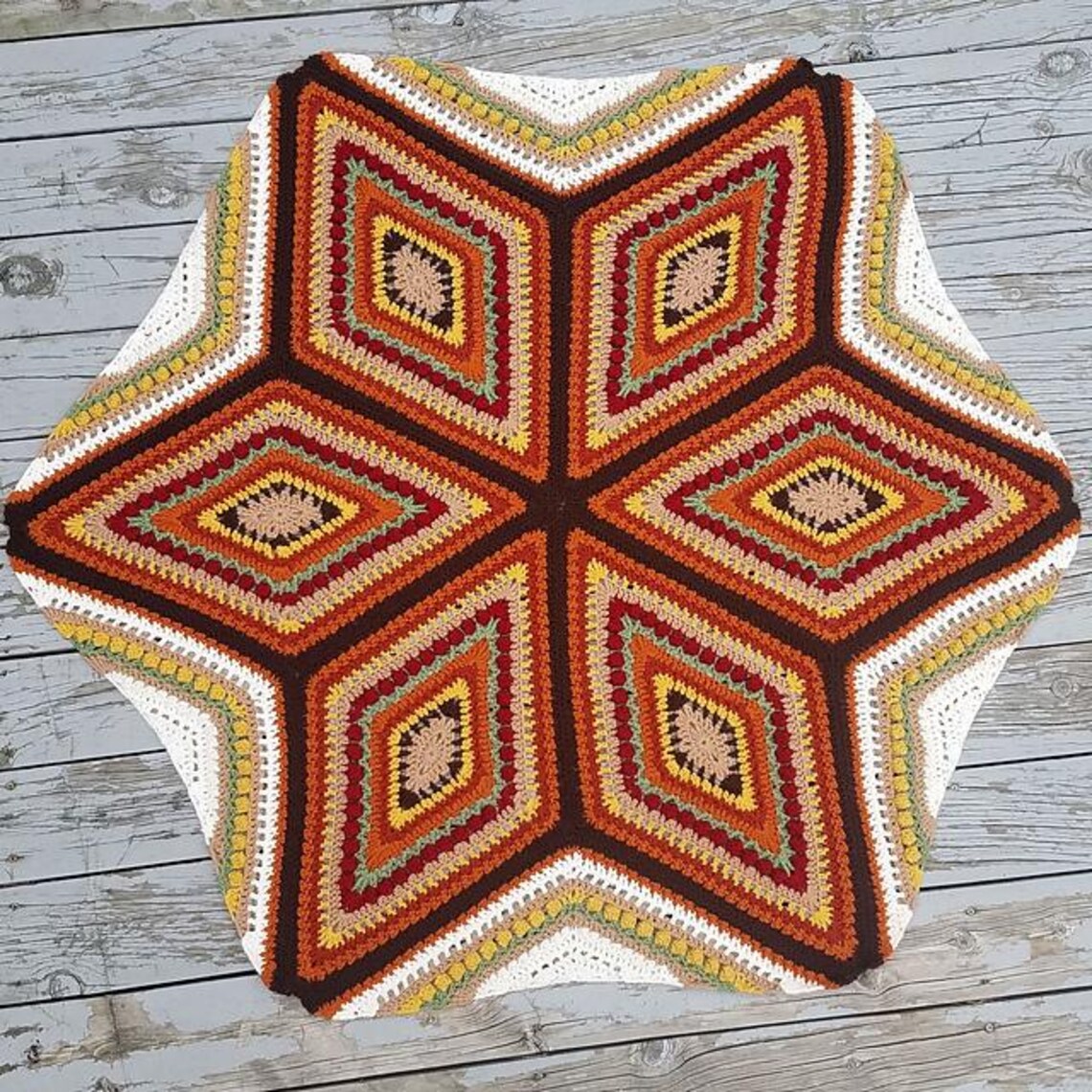 CROCHET PATTERN, Star Afghan Pattern, Vintage Bedspread Pattern ...