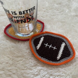 CROCHET PATTERN, Coaster and Hotpad, Football Coaster, Football Hot Pad ...