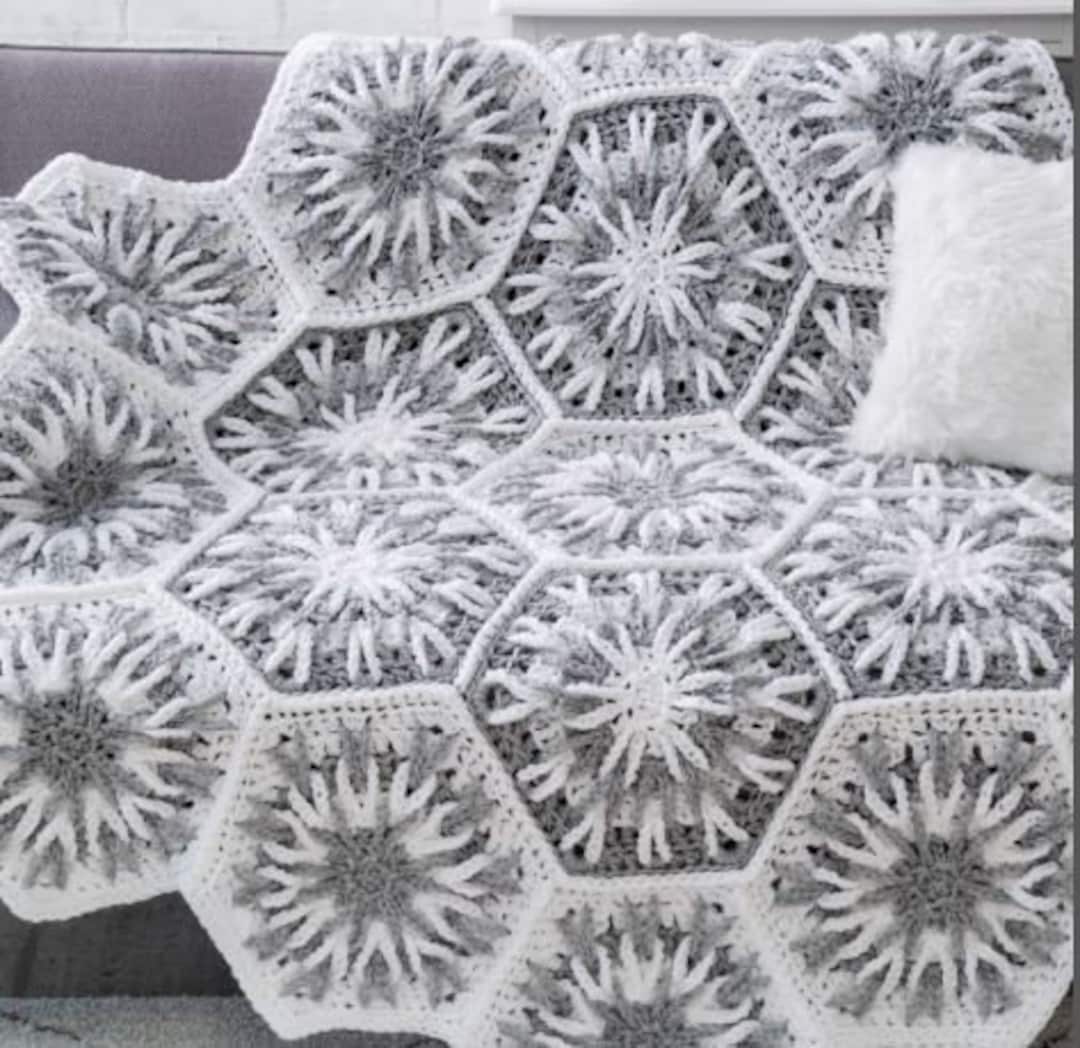 CROCHET PATTERN, Snowflake Afghan Pattern, Christmas Afghan Pattern ...