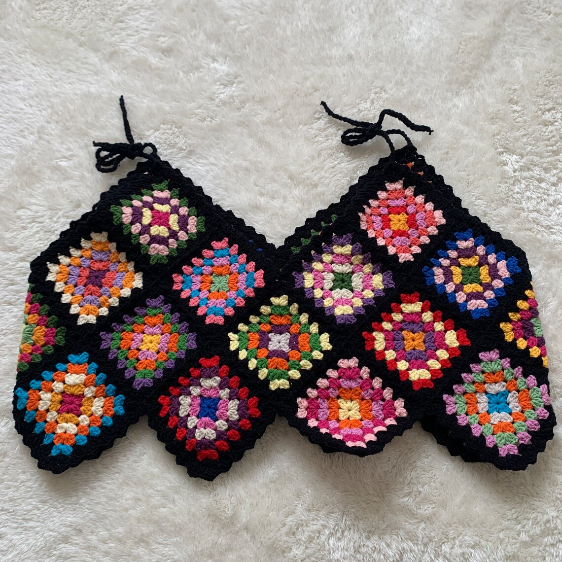 Granny Square Top, Crochet Crop Top, Handmade Top, Crochet Bikini Top ...