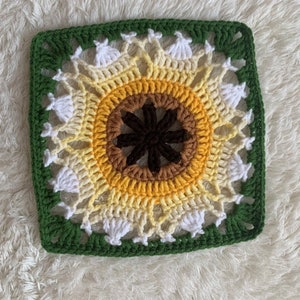 CROCHET PATTERN, Sunflower Crochet Square Pattern, PDF Instant Download ...