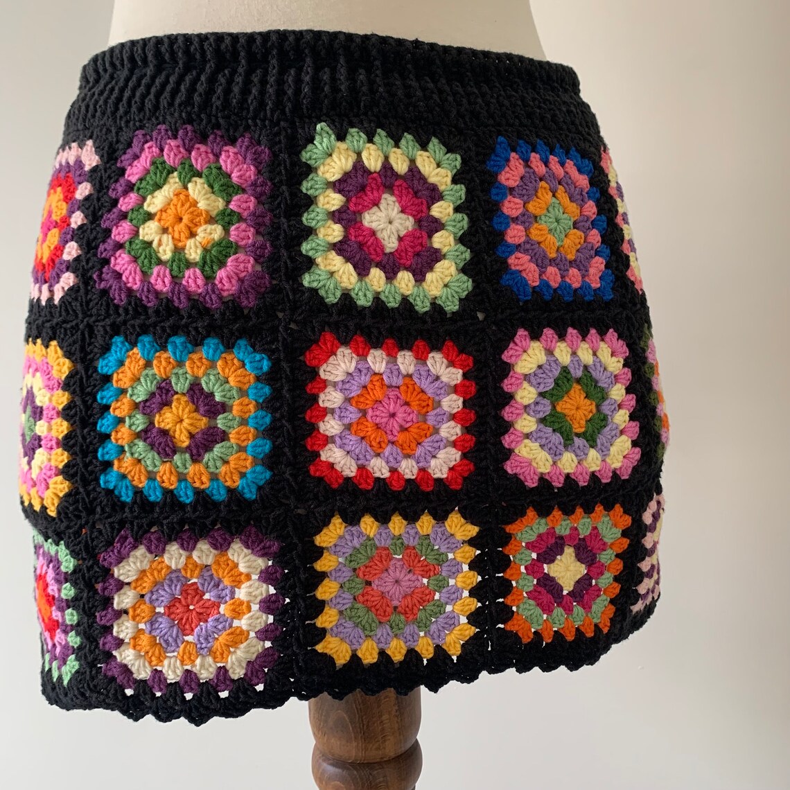 Granny Square Skirt, Crochet Skirt, Beachwear, Boho Style, Mini Skirt ...