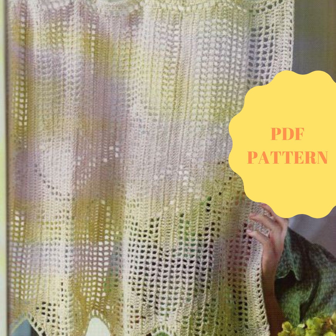CROCHET PATTERN, Lace Curtain Pattern, Boho Curtain Pattern, Vintage ...