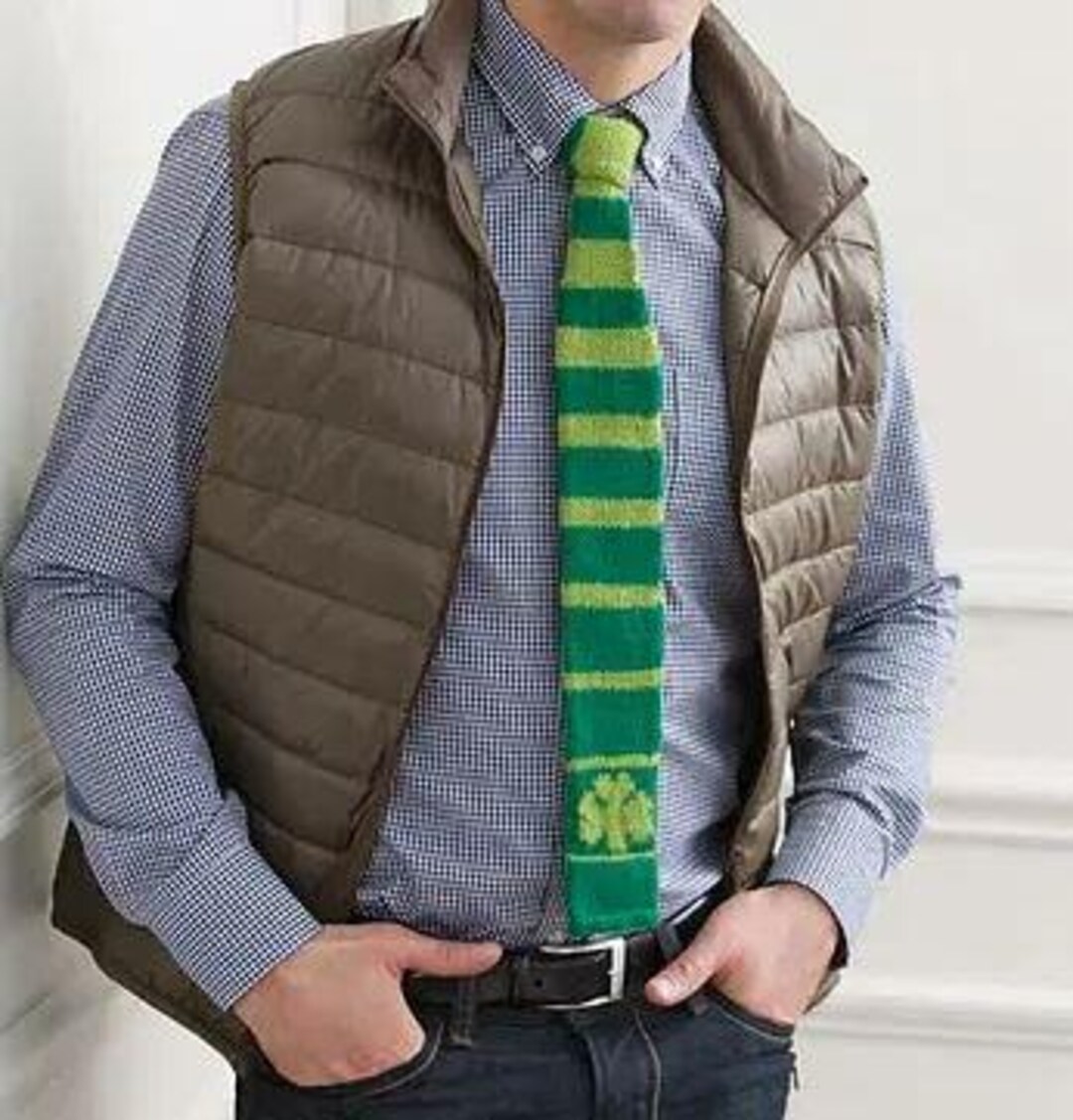 KNITTING PATTERN, Necktie Knitting Pattern, St Patricsk Day Tie ...