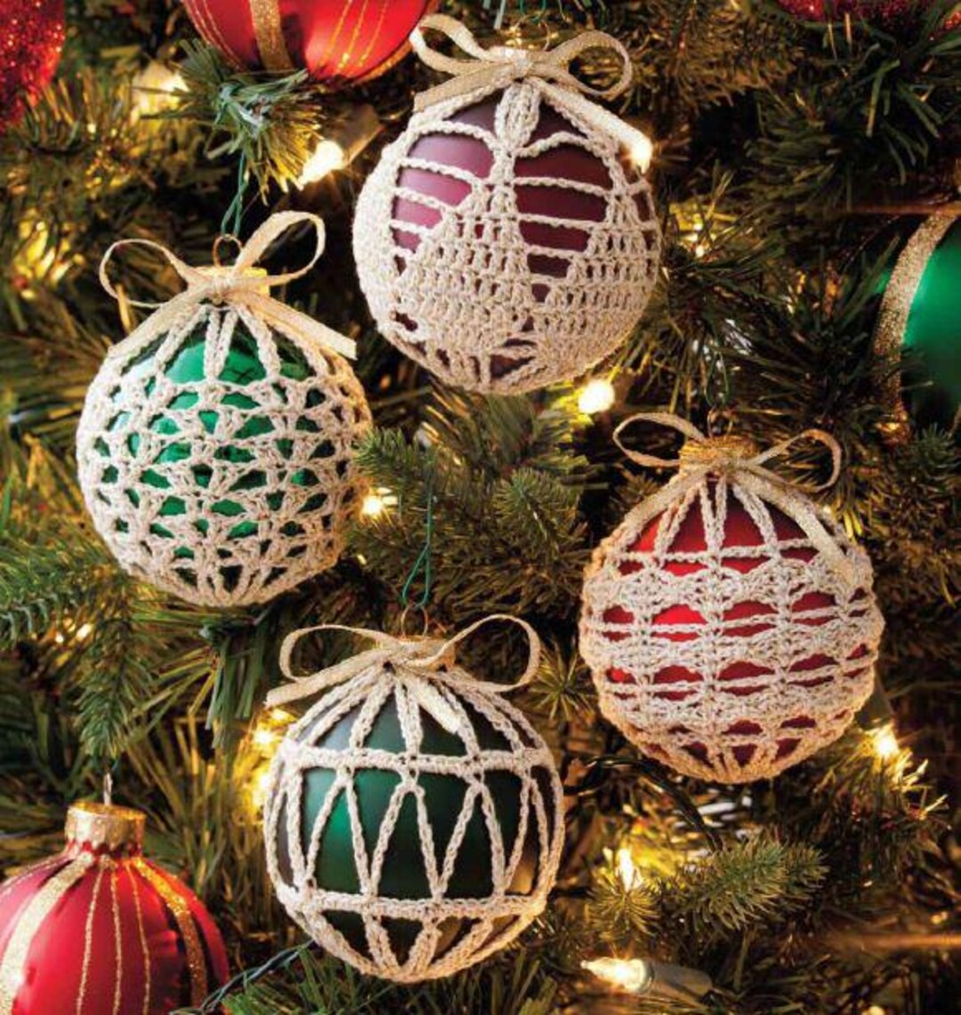 CROCHET PATTERN, Christmas Baubles Cover Pattern, Crochet Christmas ...
