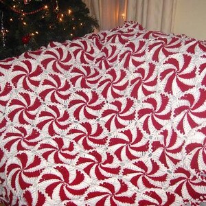 CROCHET PATTERN, Peppermint Throw, Peppermint Candy Cane Afghan Crochet ...