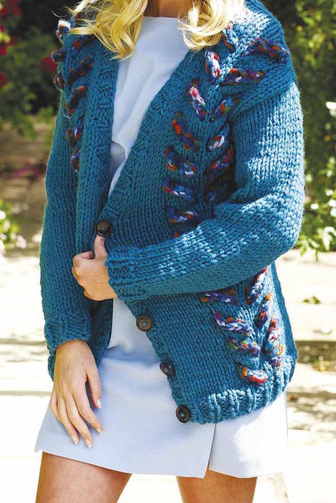 KNITTING PATTERN, Chunky Cardigan Knit Pattern, Peacock Cardigan ...