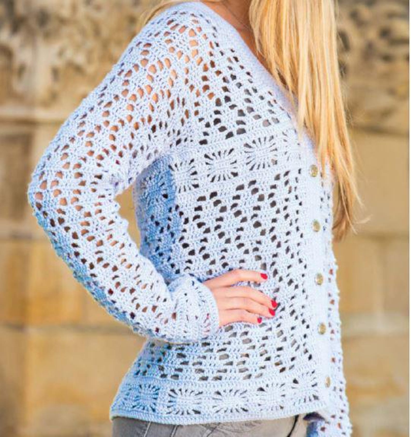 CROCHET PATTERN, Lacy Cardigan Crochet Pattern, Crochet Jacket Pattern ...