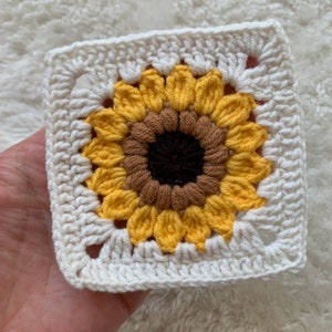 CROCHET PATTERN, Sunflower Granny Square Pattern, Sunflower Square ...