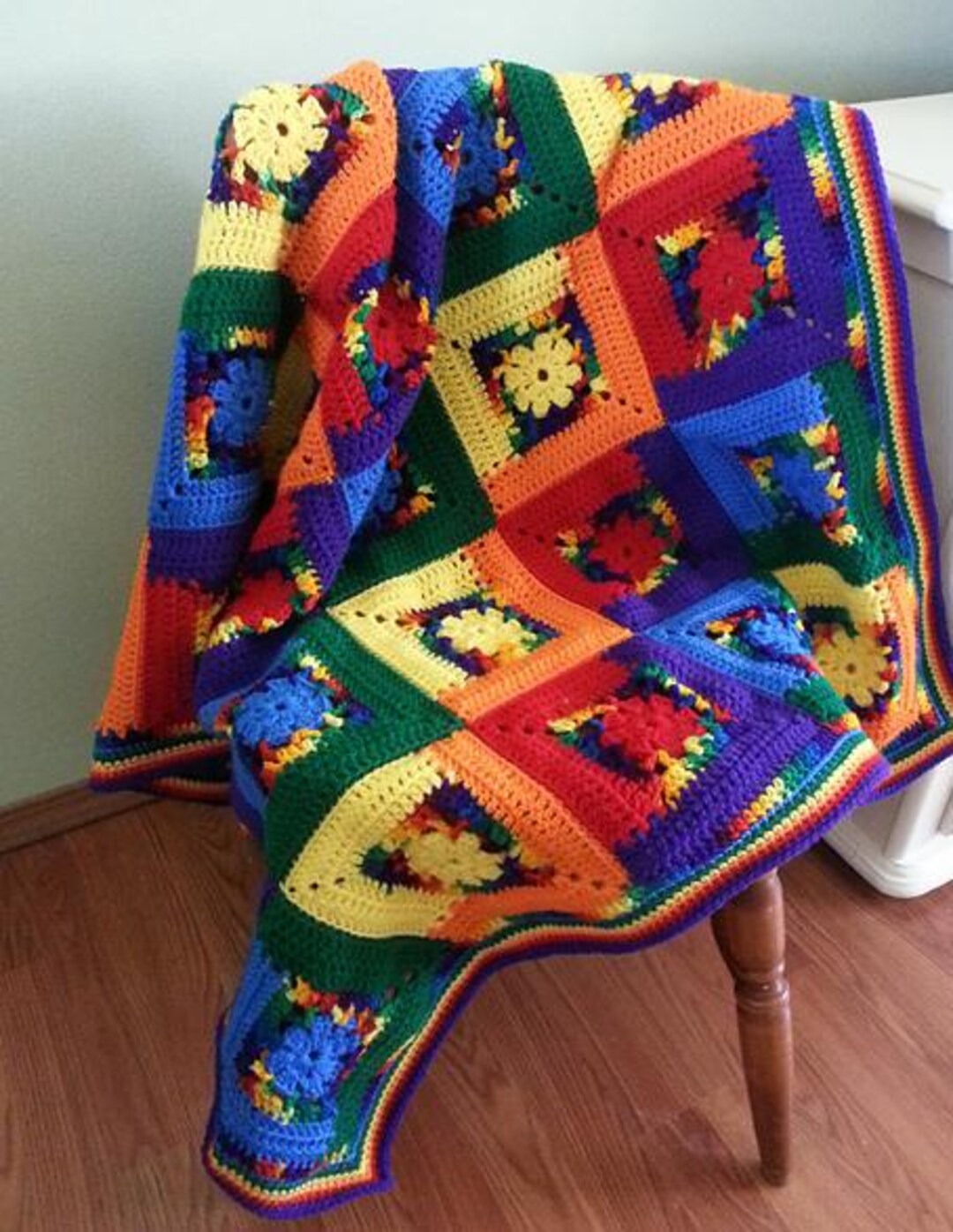CROCHET PATTERN, Crochet Blanket Pattern, Flowers Throw Blanket Crochet ...
