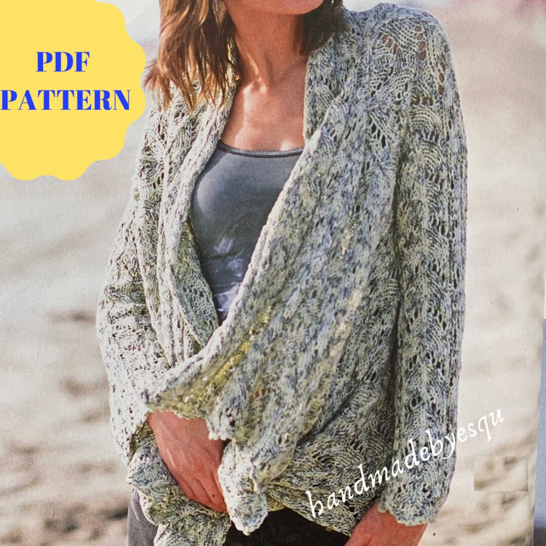 PDF Knitting Pattern, Easy Cardigan Pattern, Vintage Knitting Cardigan ...