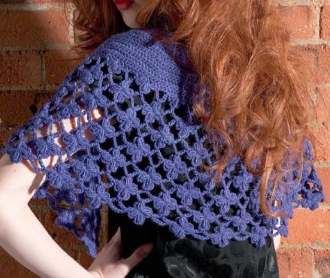 CROCHET PATTERN, Crochet Lace Capelet Pattern, 3 Sizes (S,M,L) , Floral ...