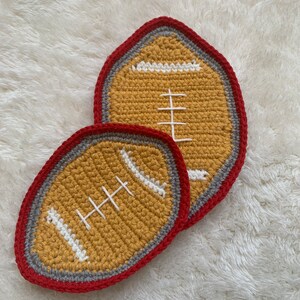 CROCHET PATTERN, Coaster and Hotpad, Football Coaster, Football Hot Pad ...