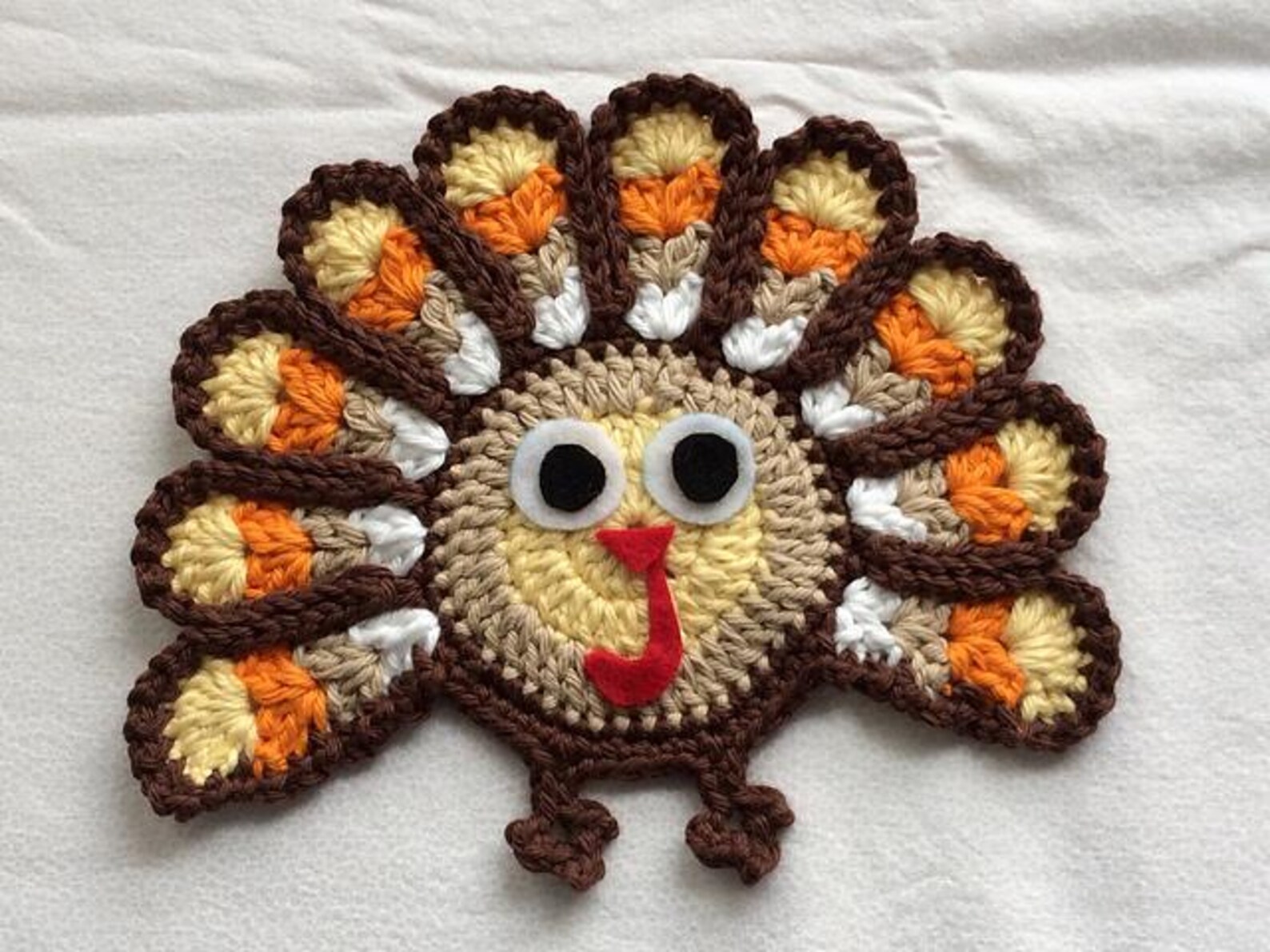 CROCHET PATTERN, Turkey Coaster Pattern, Turkey Ornament Pattern ...