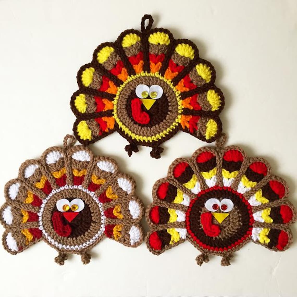 CROCHET PATTERN, Turkey Coaster Pattern, Turkey Ornament Pattern ...