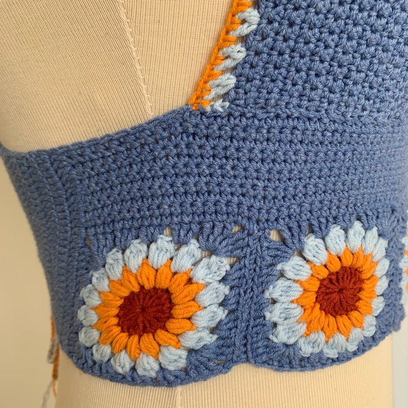 CROCHET PATTERN, Sunflower Top Crochet Pattern, Crop Top Pattern ...