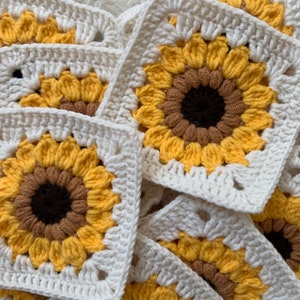 CROCHET PATTERN, Sunflower Granny Square Pattern, Sunflower Square ...