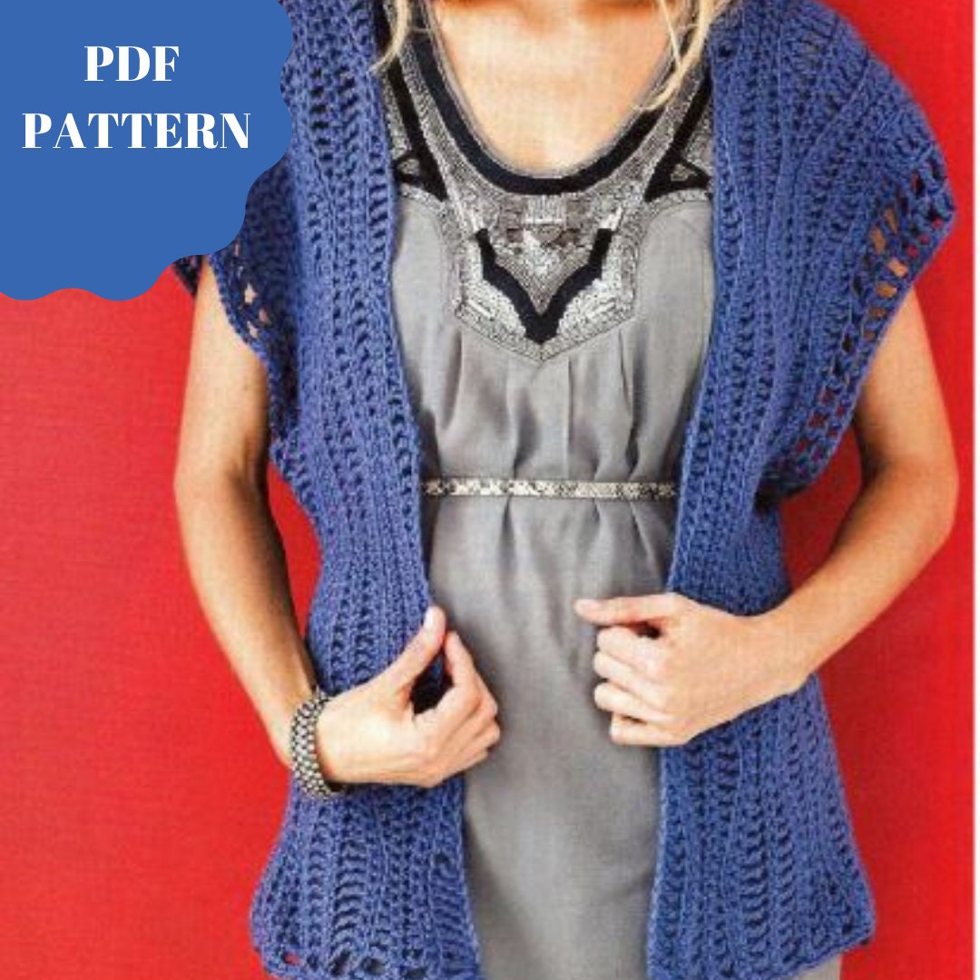 CROCHET PATTERN, Crochet Vest Pattern, Vintage Vest Pattern - Etsy