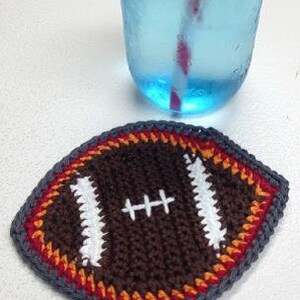 CROCHET PATTERN, Coaster and Hotpad, Football Coaster, Football Hot Pad ...