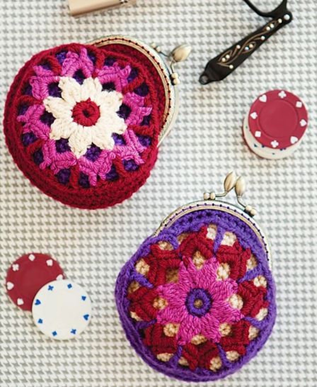 CROCHET PATTERN, Lace Motif Purse, Crochet Change Purse Pattern ...