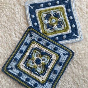 CROCHET PATTERN, Floral Grany Square Pattern and Diagram, 3D Granny ...