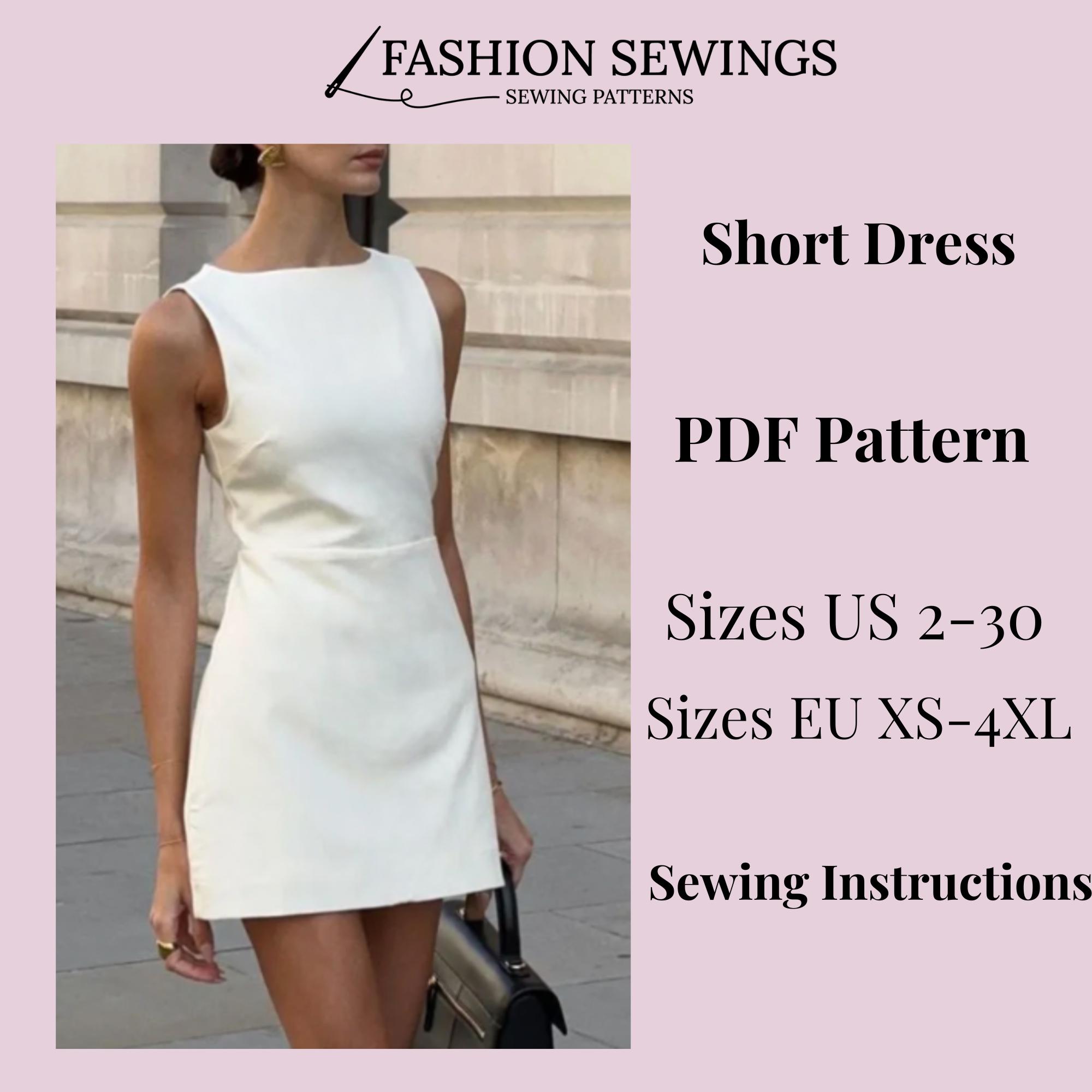 Short Woman Dress Sewing Pattern, XS-4XL (PDF Pattern) - Etsy