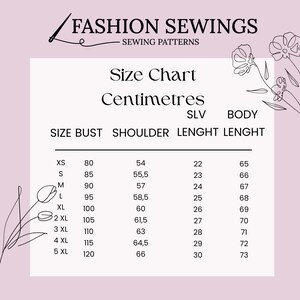 T-shirt Oversize Sewing Pattern, Size XS-5XXL, Large/plus Sizes ...