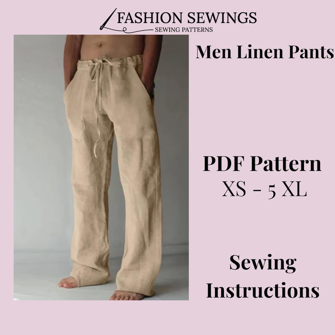 Men Pants Pattern, Man PDF Sewing Printable Pattern, Size XS-5XXL ...