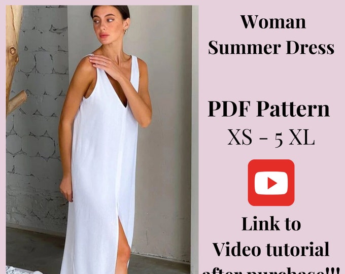 Dress Sewing Pattern for Boho Style Long Dress Beginner-friendly PDF ...
