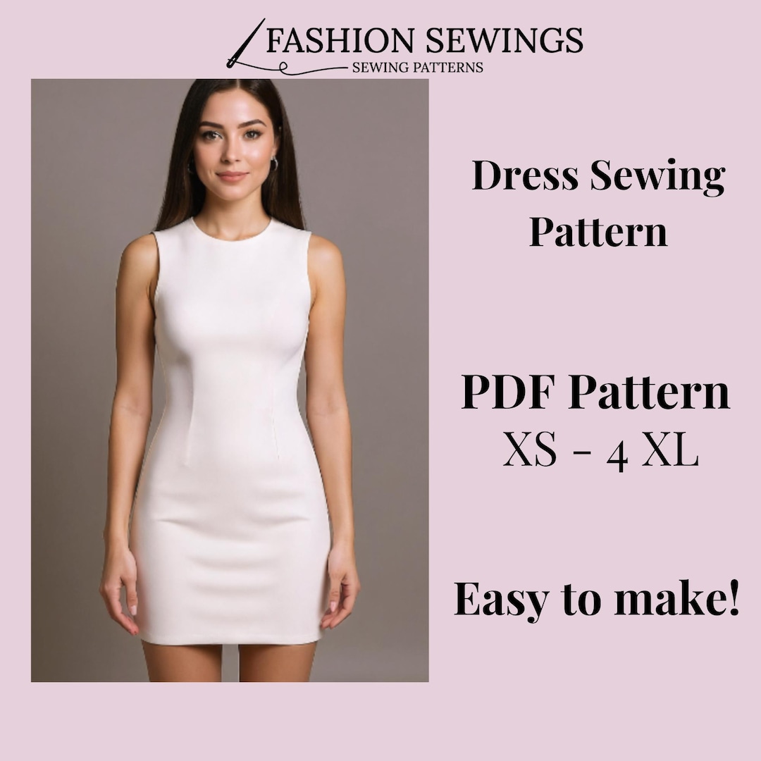 Short Woman Dress Sewing Pattern, XS-4XL (PDF Pattern) - Etsy