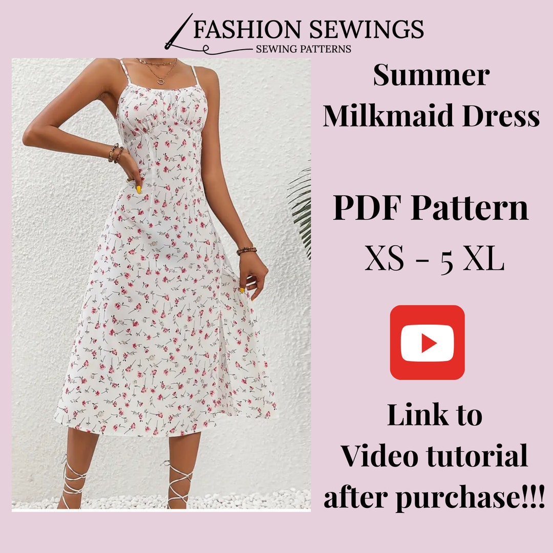 Summer Milkmade Dress PDF Sewing Pattern + Video (XS-5XL) - Etsy