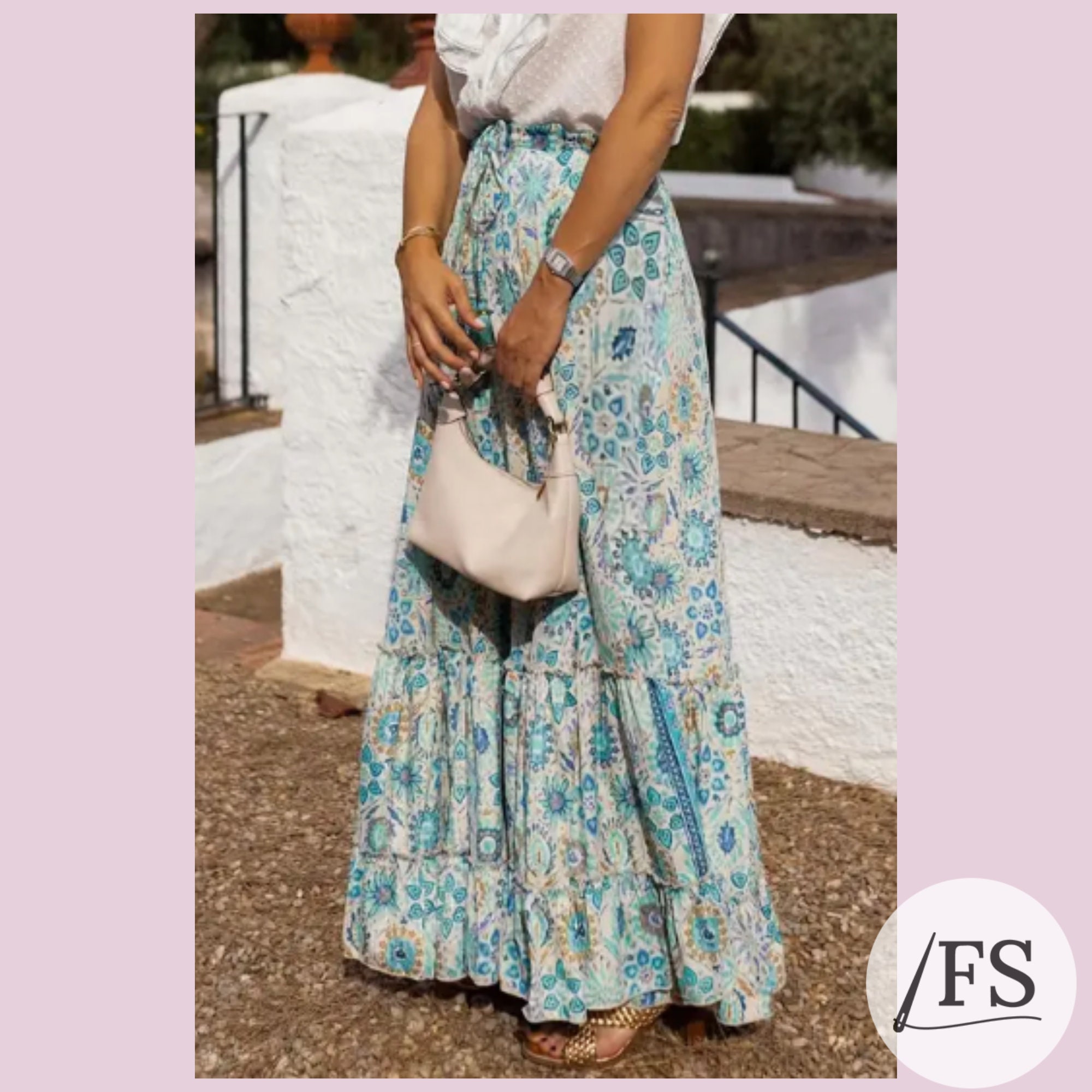 Long Boho Skirt Sewing Pattern: Women's Sizes XS-5XL (PDF Pattern) - Etsy