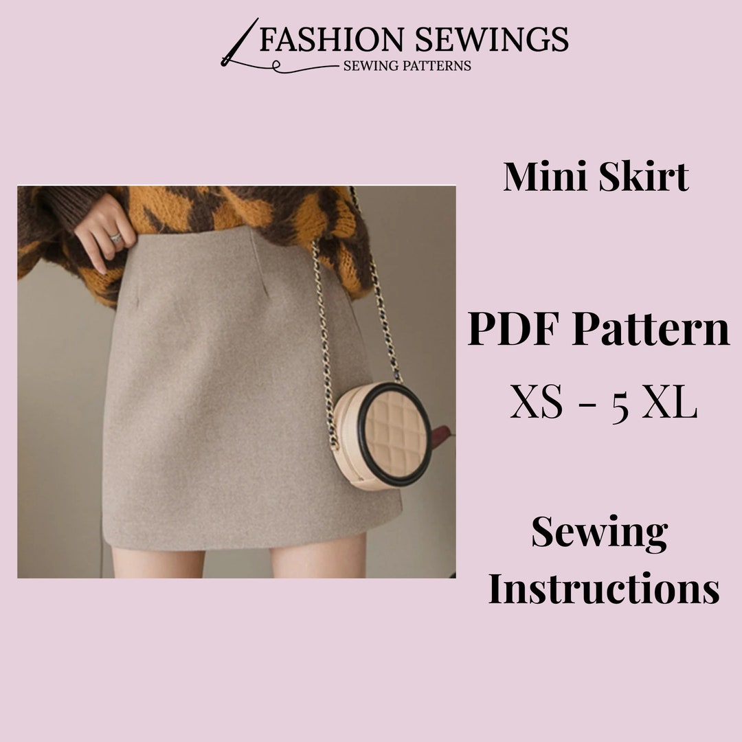 Short Woman Skirt Pattern, Skirt Pattern, Woman PDF Sewing Printable ...