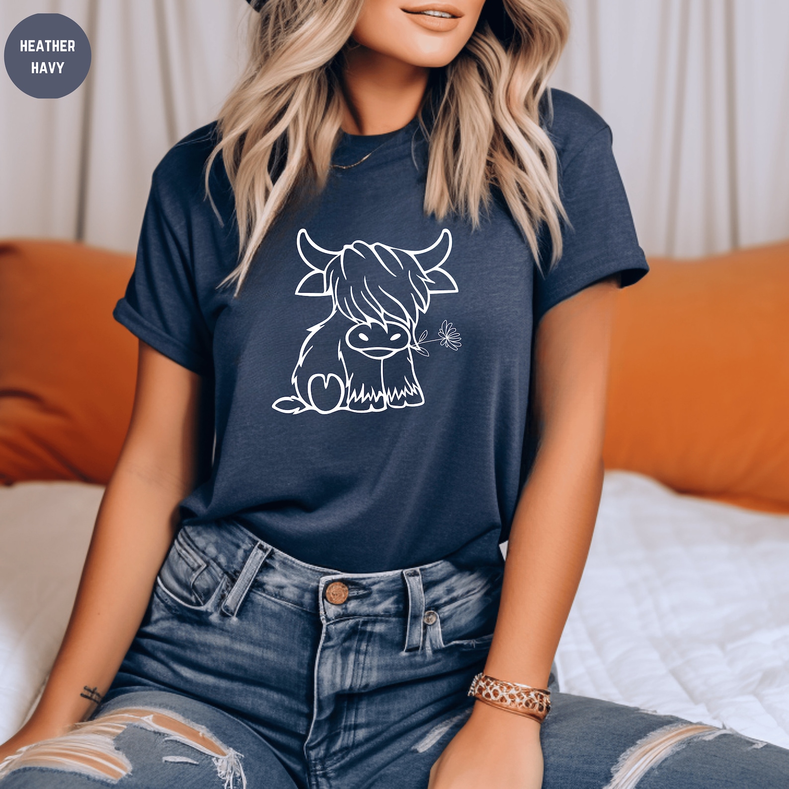 Highland Cow Gifts for Her-cute Cow Pet Lover Gift for Mom Cow Print Shirt, Cow Shirt for Mom ...