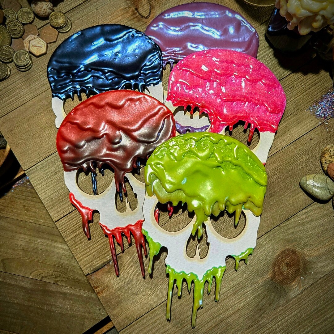 Dripping Skulls | Hand-painted Wooden Decor - Etsy