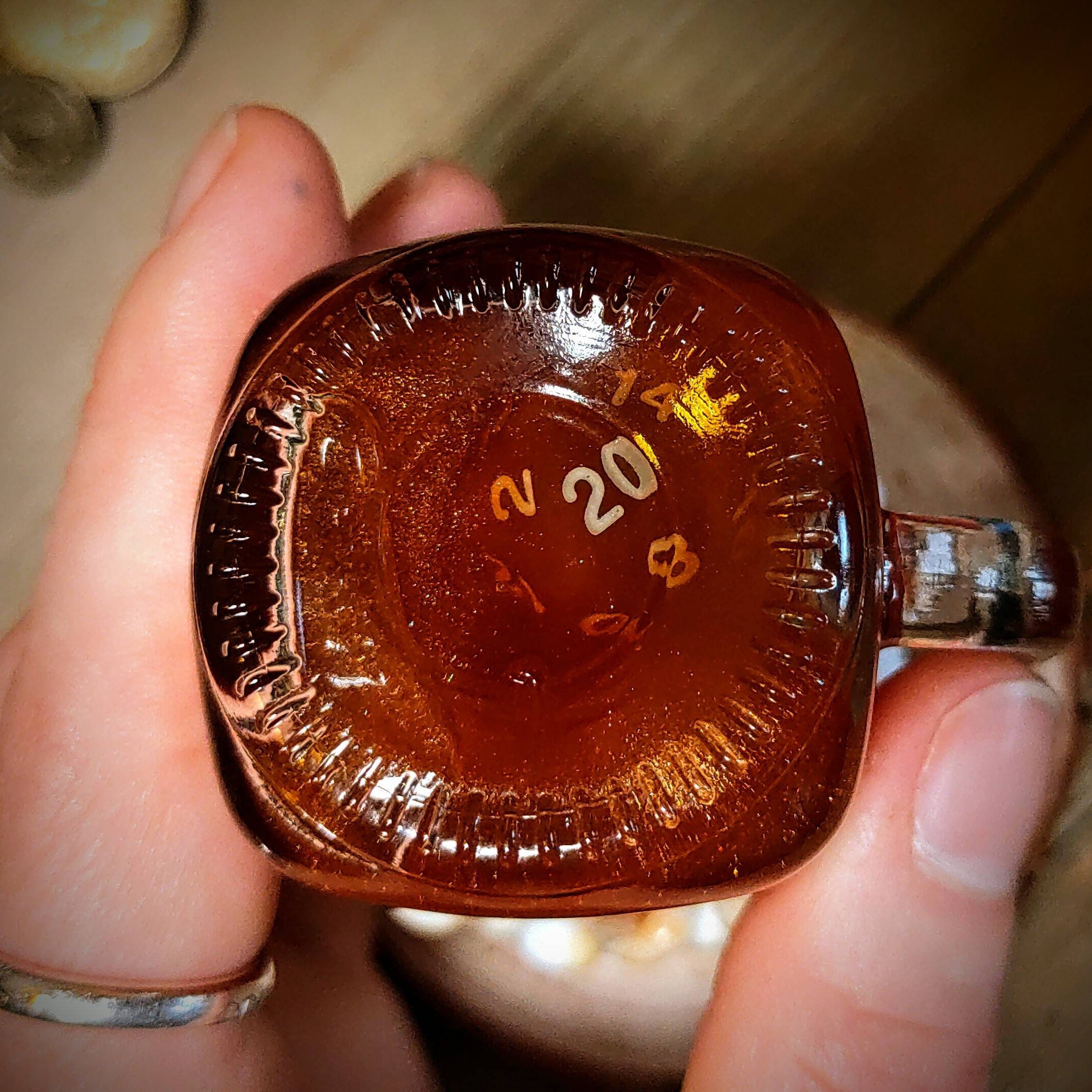 Amber Lager Tavern Tankard floating D20 Dice Roller D&D Dice Rolling ...