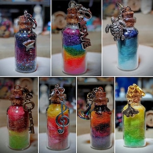 Charmed Potion Bottles | Glass Bottle Potion Pendant or Keychain Charm ...