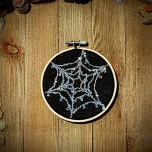 Bead Embroidered Spider Webs | Beaded Wall Art - Etsy