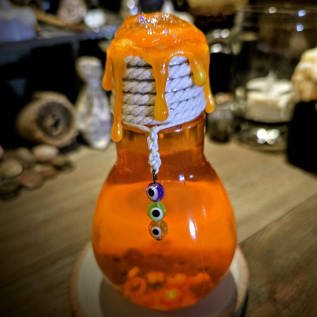Orange Eye of Newt Potion | Calm Down Bottle | Sensory Jar | Plastic ...