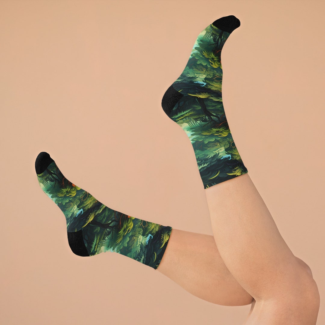Tropical Rainforest Jungle Print Cozy Unisex Crew Socks Unique ...